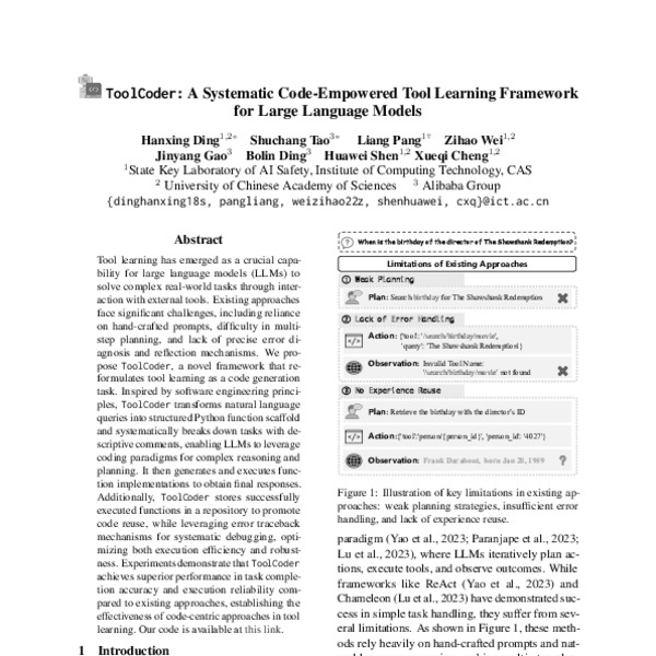 Toolcoder A Systematic Code Empowered Tool Learning Framework For 0790