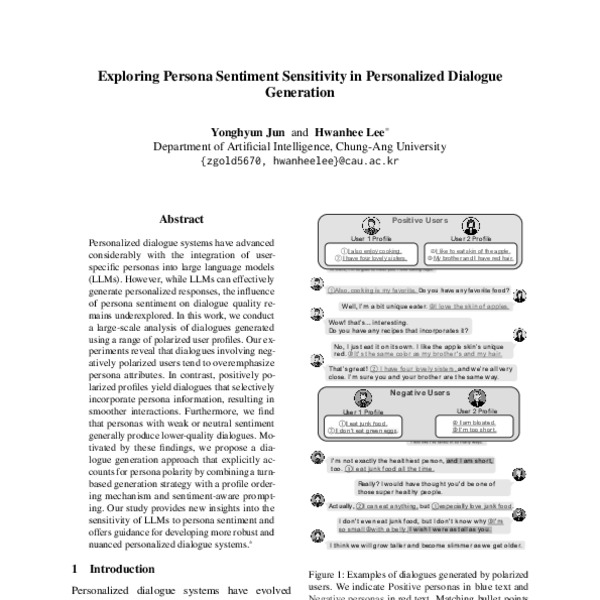 Exploring Persona Sentiment Sensitivity in Personalized Dialogue Generation - ACL Anthology