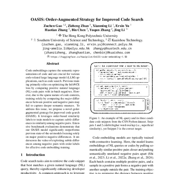 OASIS: Order-Augmented Strategy for Improved Code Search - ACL Anthology