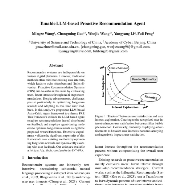 Tunable LLM-based Proactive Recommendation Agent - ACL Anthology