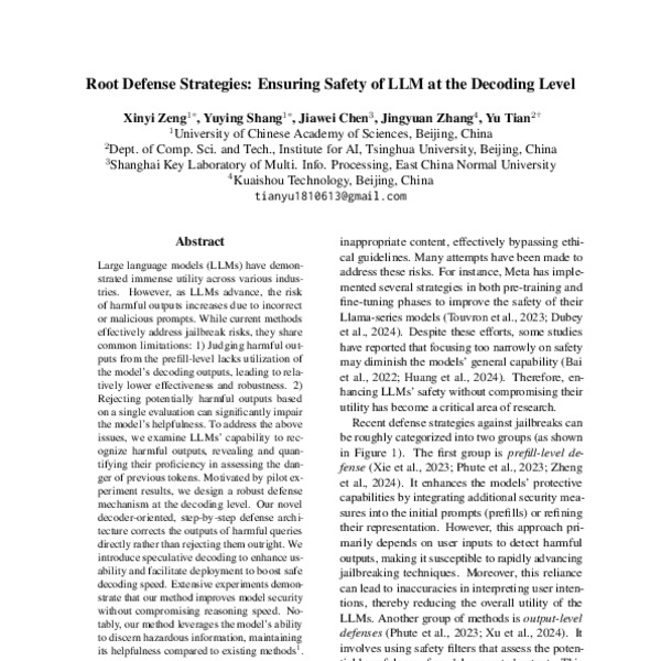 Root Defense Strategies: Ensuring Safety of LLM at the Decoding Level - ACL Anthology