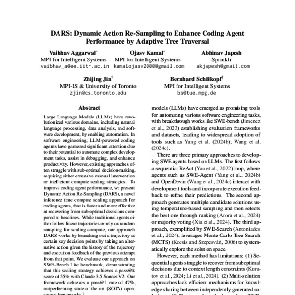 Dars Dynamic Action Re Sampling To Enhance Coding Agent Performance By Adaptive Tree Traversal