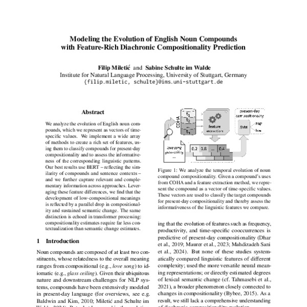 Modeling the Evolution of English Noun Compounds with Feature-Rich ...