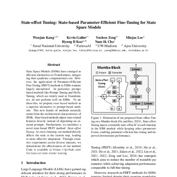 State-offset Tuning: State-based Parameter-Efficient Fine-Tuning for State Space Models - ACL ...