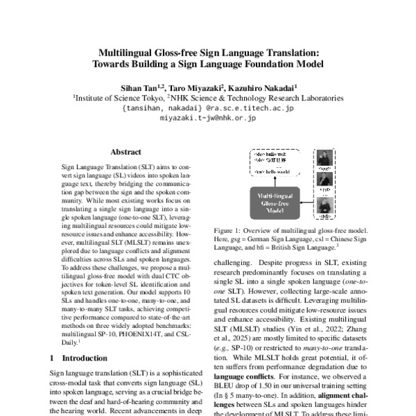 Multilingual Gloss-free Sign Language Translation: Towards Building a ...