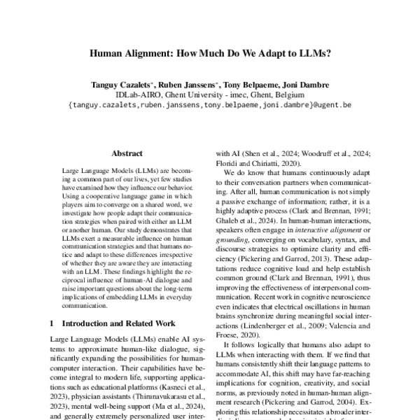 Human Alignment: How Much Do We Adapt to LLMs? - ACL Anthology