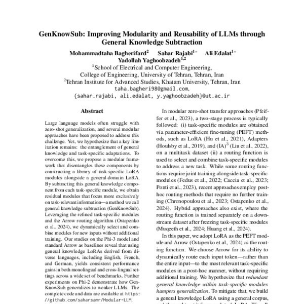 Genknowsub Improving Modularity And Reusability Of Llms Through General Knowledge Subtraction