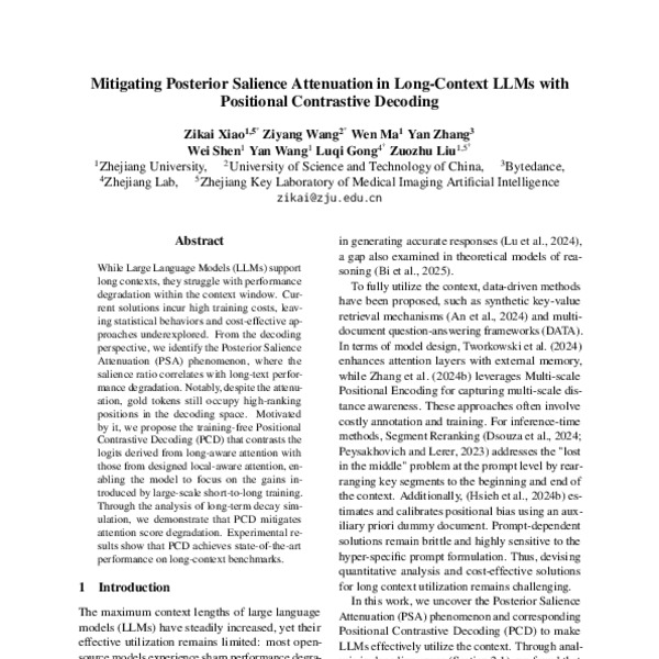 Mitigating Posterior Salience Attenuation in Long-Context LLMs with Positional Contrastive ...