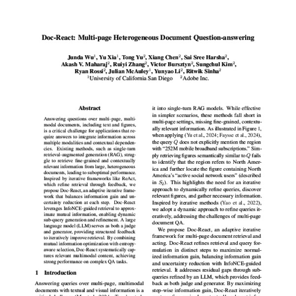 Doc-React: Multi-page Heterogeneous Document Question-answering - ACL Anthology