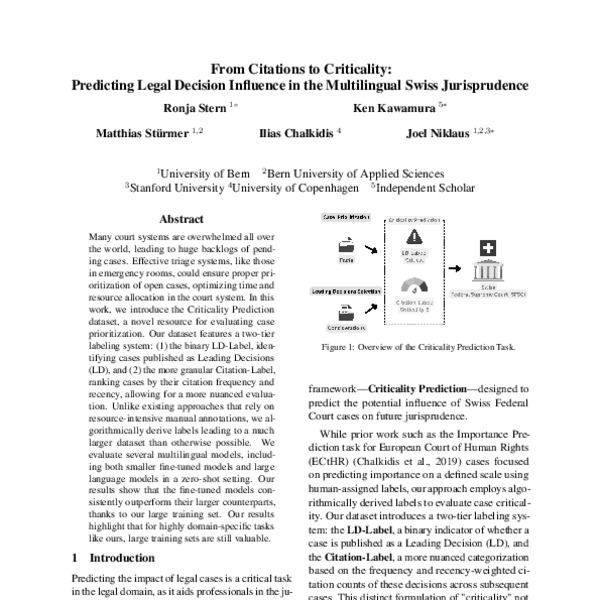 From Citations to Criticality: Predicting Legal Decision Influence in ...