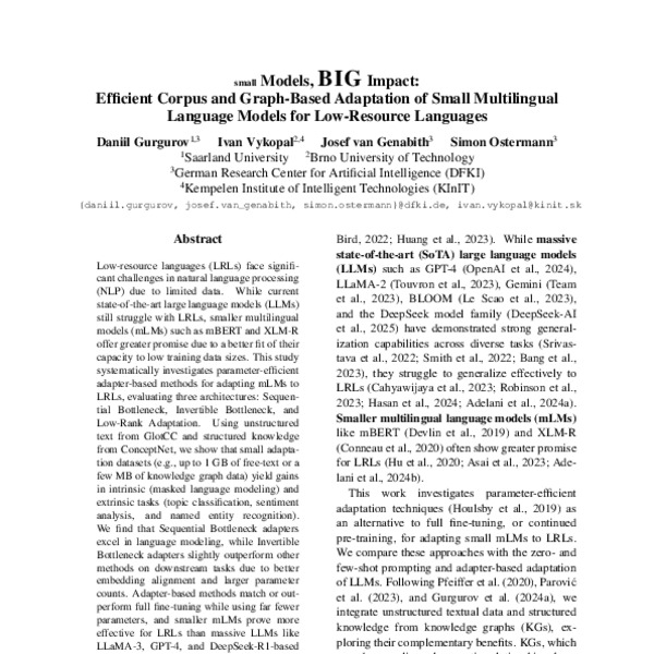 Small Models, Big Impact: Efficient Corpus and Graph-Based Adaptation ...