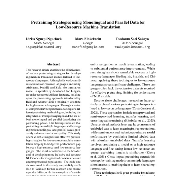 Pretraining Strategies Using Monolingual And Parallel Data For Low Resource Machine Translation