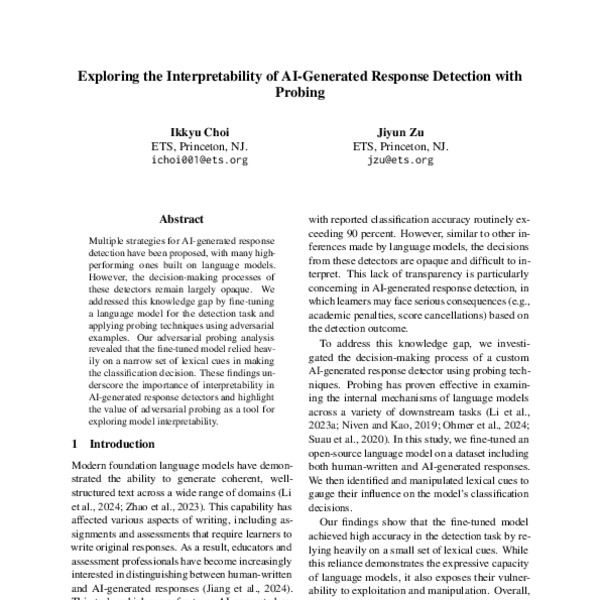 Exploring the Interpretability of AI-Generated Response Detection with ...