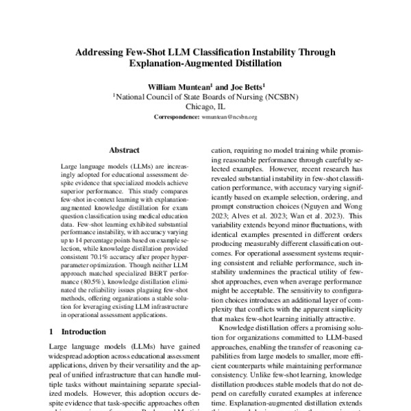 Addressing Few-Shot LLM Classification Instability Through Explanation ...
