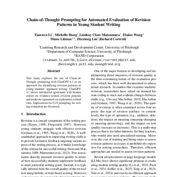 Chain-of-Thought Prompting for Automated Evaluation of Revision ...