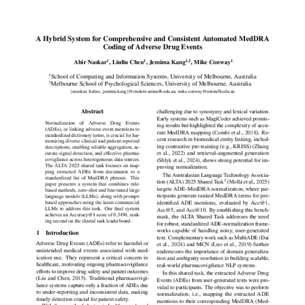 A Hybrid System for Comprehensive and Consistent Automated MedDRA ...
