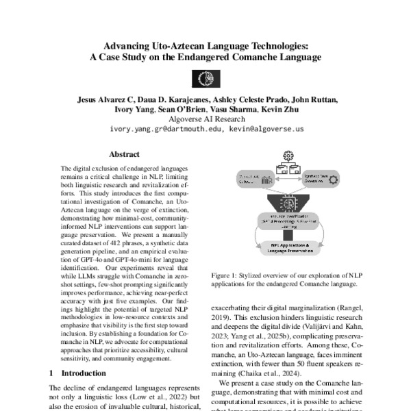 Advancing Uto-Aztecan Language Technologies: A Case Study on the ...