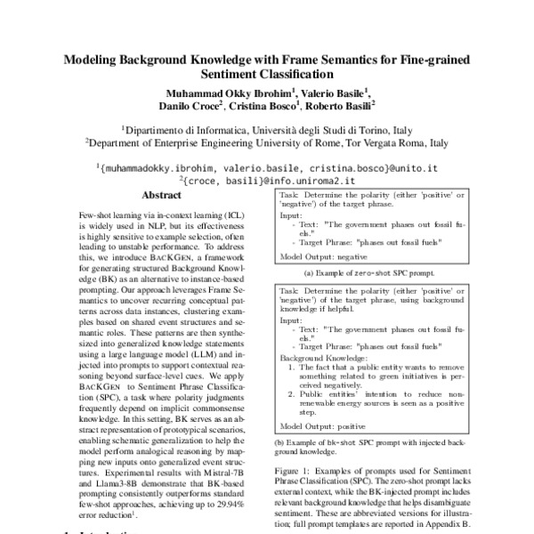 Modeling Background Knowledge with Frame Semantics for Fine-grained Sentiment Classification ...