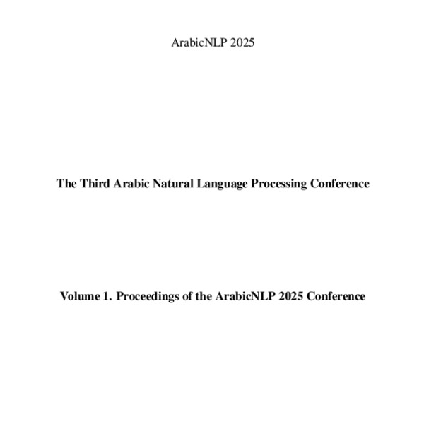 Proceedings of The Third Arabic Natural Language Processing Conference ...