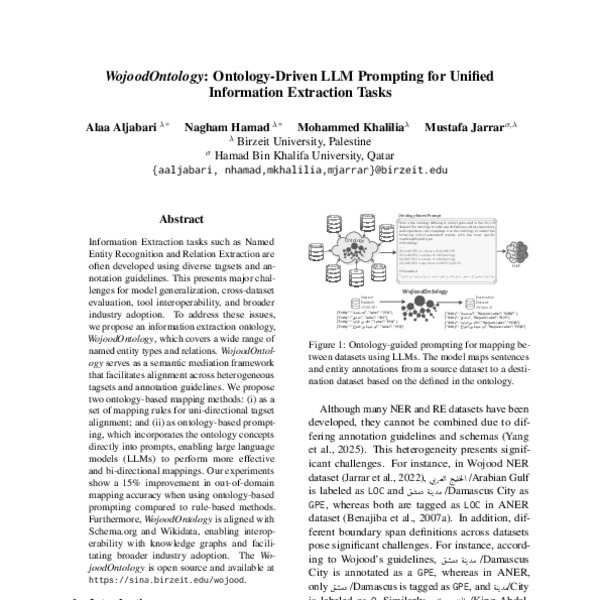 WojoodOntology: Ontology-Driven LLM Prompting for Unified Information ...