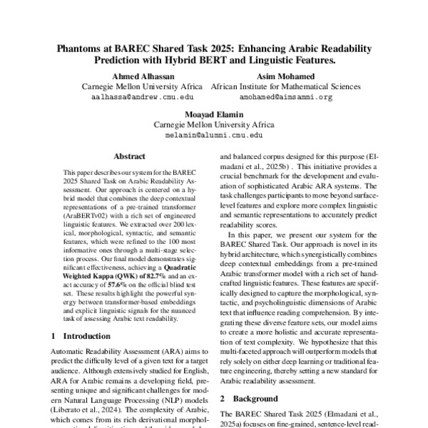 Phantoms at BAREC Shared Task 2025: Enhancing Arabic Readability ...