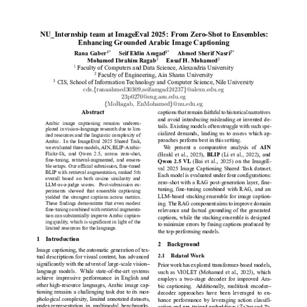 NU_Internship team at ImageEval 2025: From Zero-Shot to Ensembles ...