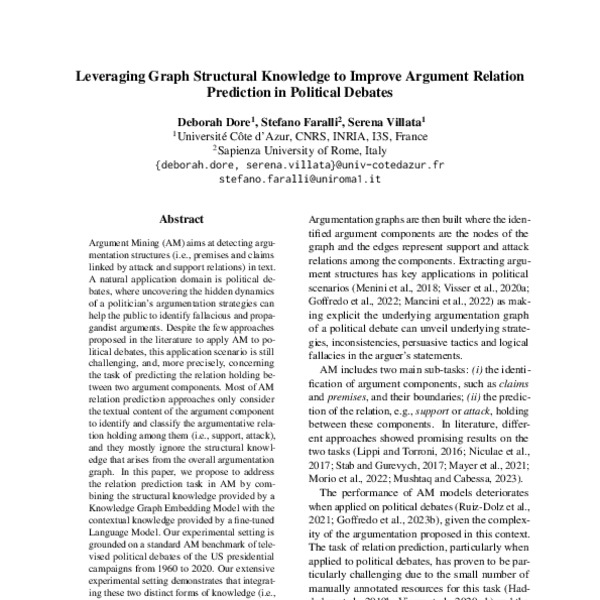 Leveraging Graph Structural Knowledge to Improve Argument Relation ...