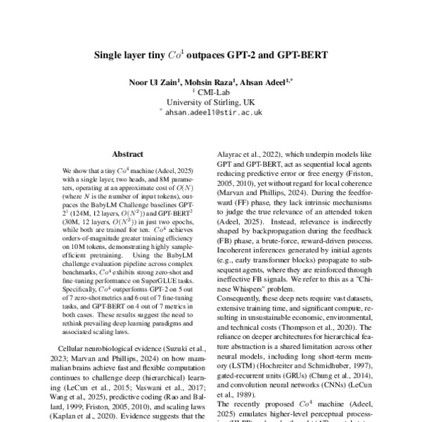 Single layer tiny Co4 outpaces GPT-2 and GPT-BERT - ACL Anthology