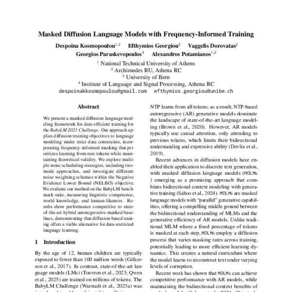 Masked Diffusion Language Models with Frequency-Informed Training - ACL Anthology