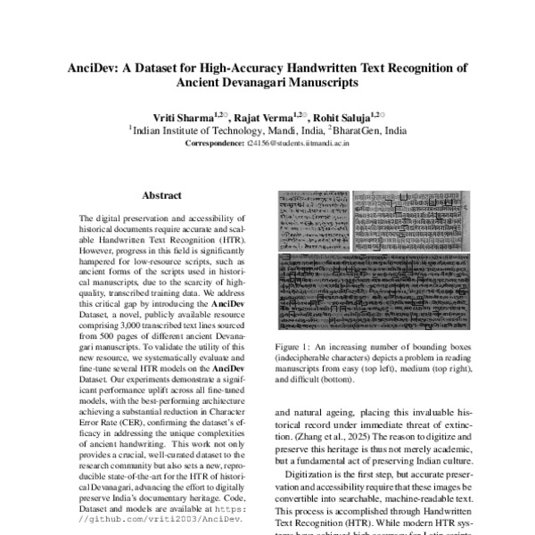 AnciDev: A Dataset for High-Accuracy Handwritten Text Recognition of ...