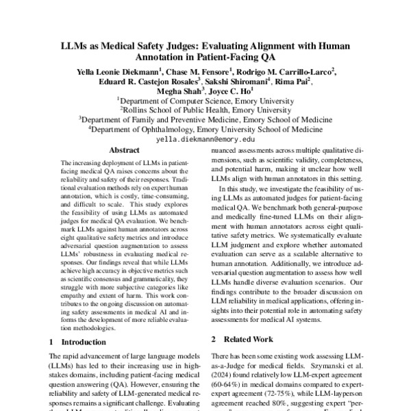 LLMs as Medical Safety Judges: Evaluating Alignment with Human ...