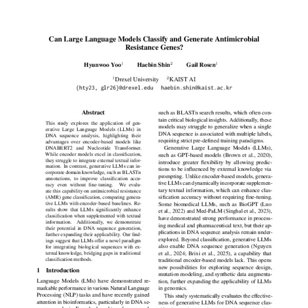 Can Large Language Models Classify and Generate Antimicrobial ...
