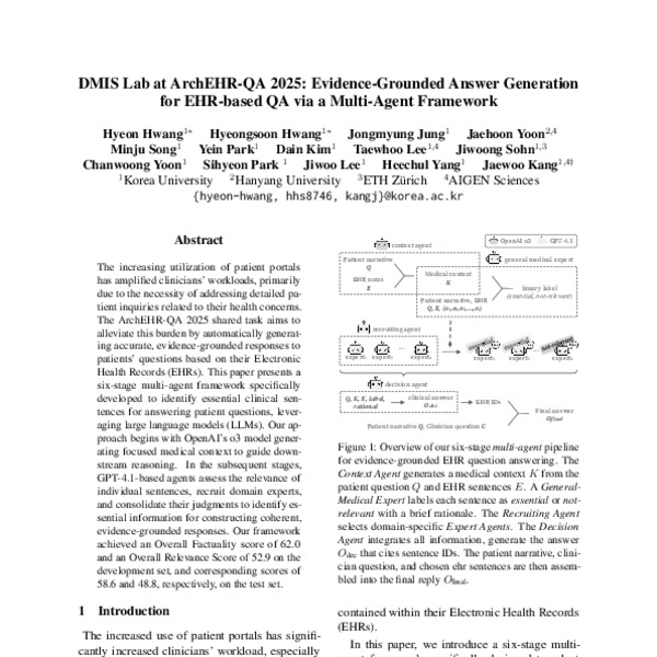 DMIS Lab at ArchEHR-QA 2025: Evidence-Grounded Answer Generation for EHR-based QA via a Multi ...
