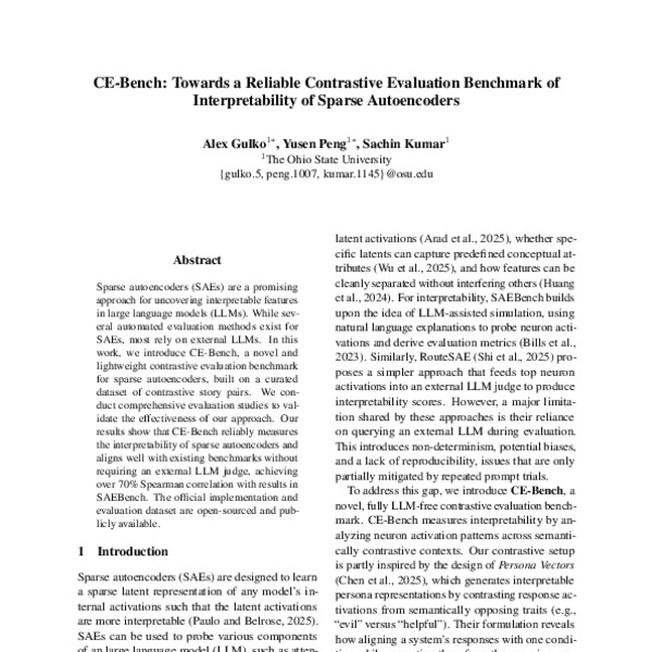 CE-Bench: Towards a Reliable Contrastive Evaluation Benchmark of ...