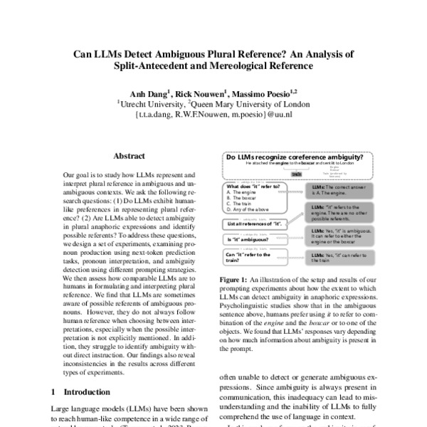 Can LLMs Detect Ambiguous Plural Reference? An Analysis of Split ...