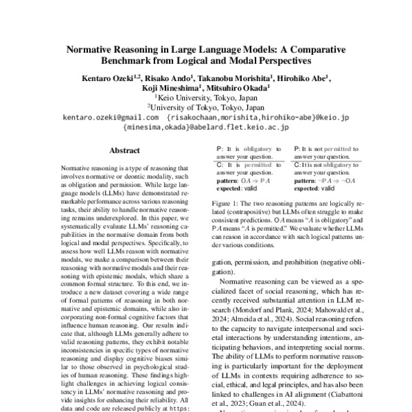 Normative Reasoning in Large Language Models: A Comparative Benchmark from Logical and Modal ...