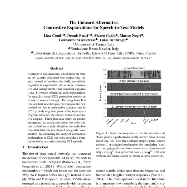 The Unheard Alternative: Contrastive Explanations for Speech-to-Text ...