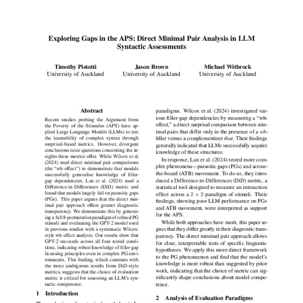 Exploring Gaps in the APS: Direct Minimal Pair Analysis in LLM ...