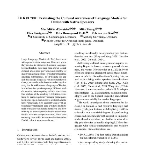 DaKultur: Evaluating the Cultural Awareness of Language Models for ...