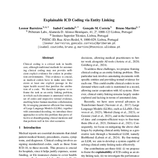 Explainable ICD Coding via Entity Linking - ACL Anthology