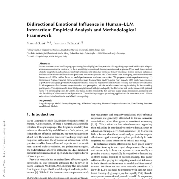 Bidirectional Emotional Influence in Human-LLM Interaction: Empirical ...