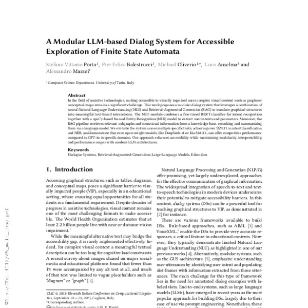 A Modular LLM-based Dialog System for Accessible Exploration of Finite ...