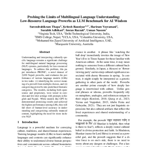 Probing the Limits of Multilingual Language Understanding: Low-Resource ...