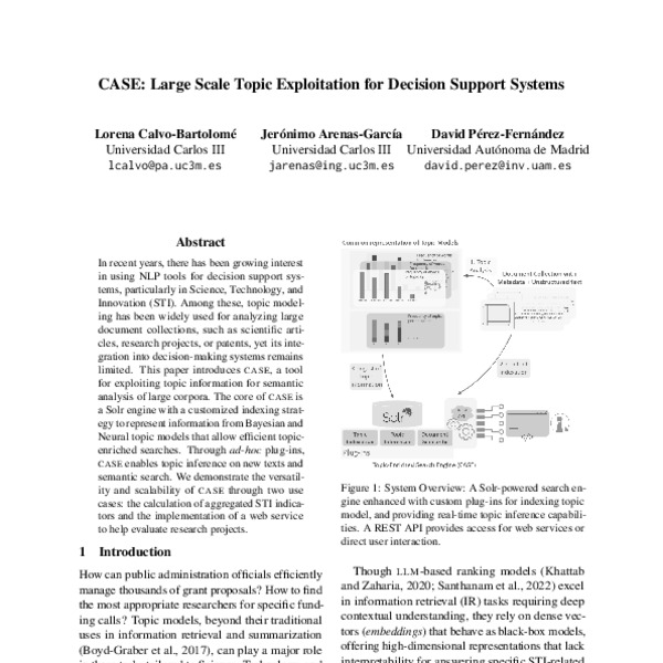 CASE: Large Scale Topic Exploitation for Decision Support Systems - ACL Anthology