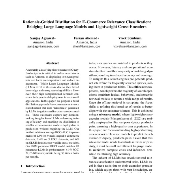 Rationale-Guided Distillation for E-Commerce Relevance Classification: Bridging Large Language ...