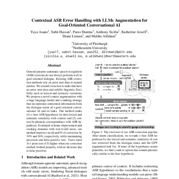 Contextual ASR Error Handling with LLMs Augmentation for Goal-Oriented Conversational AI - ACL ...