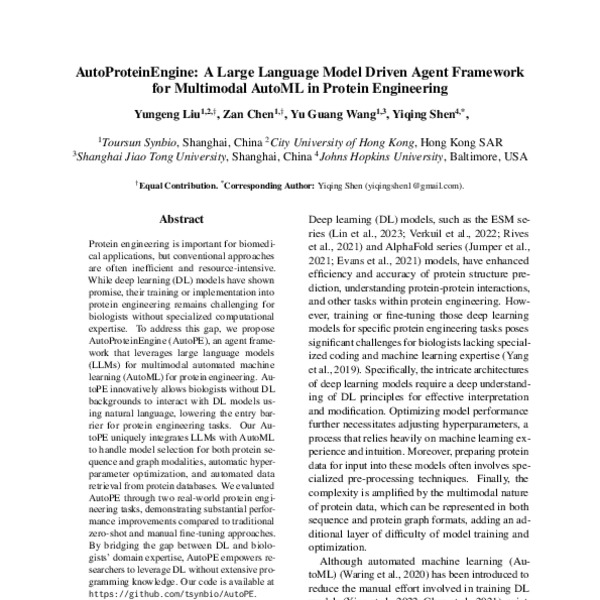 AutoProteinEngine: A Large Language Model Driven Agent Framework for ...