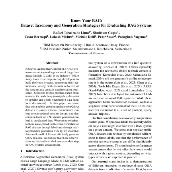 Know Your RAG: Dataset Taxonomy and Generation Strategies for ...