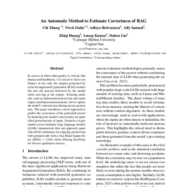 An Automatic Method to Estimate Correctness of RAG - ACL Anthology