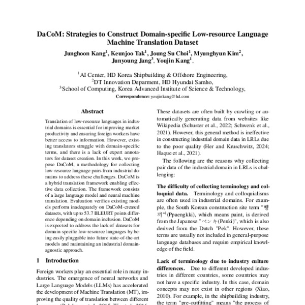 DaCoM: Strategies to Construct Domain-specific Low-resource Language Machine Translation Dataset ...